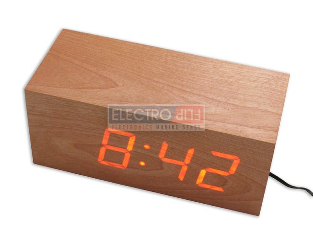 wooden block clock